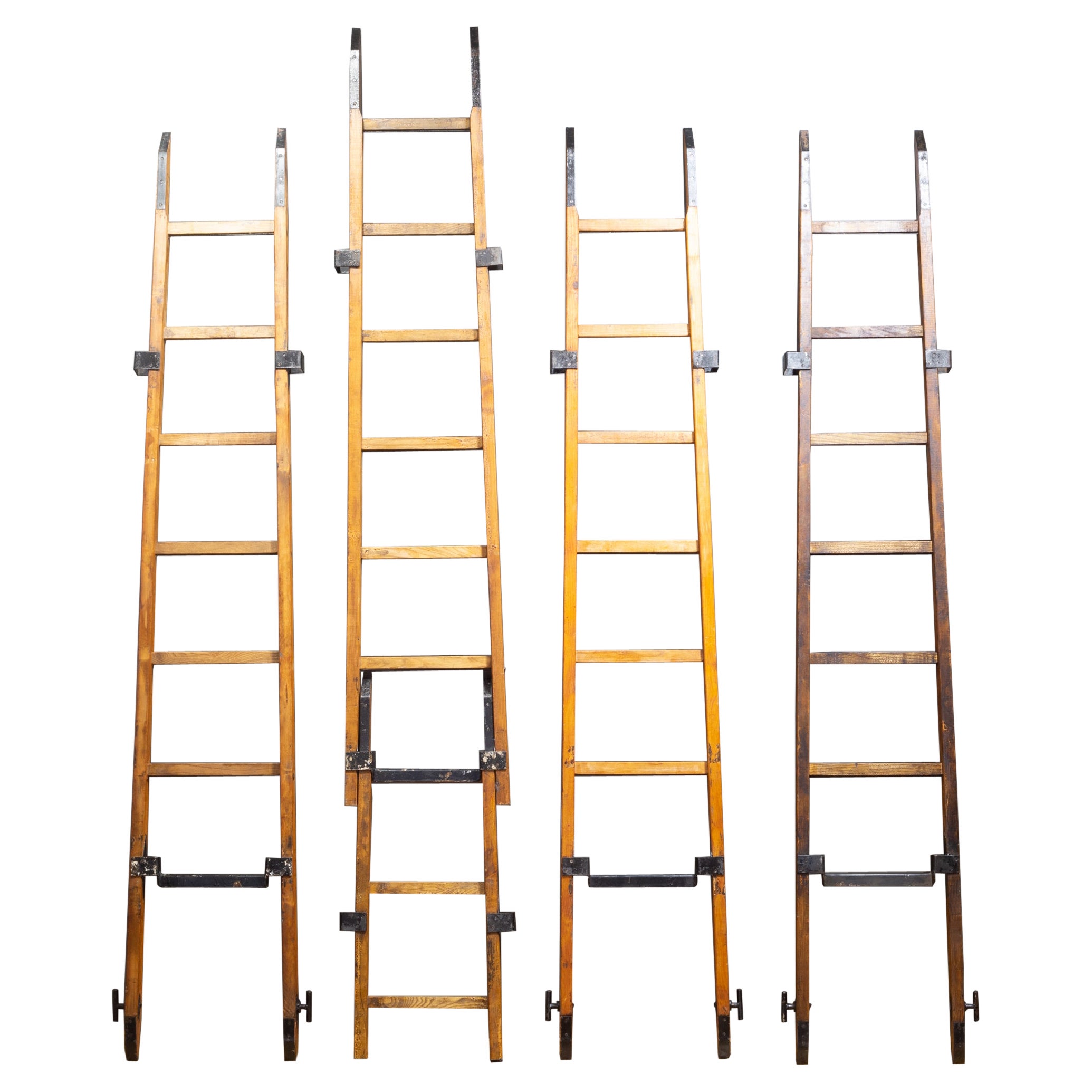 Vintage Italian Wooden Ladder For Sale at 1stDibs
