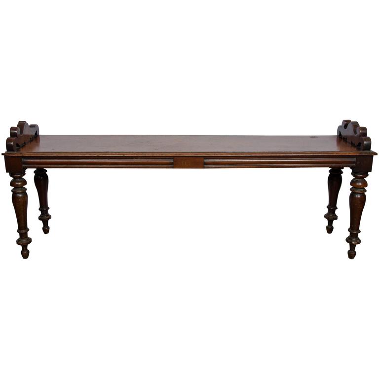 Mid-19th Century Mahogany Hall Bench at 1stDibs
