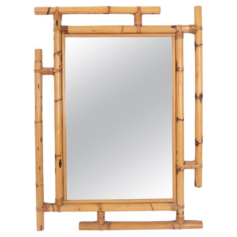 Handmade Bamboo Wall Mirror For Sale at 1stDibs