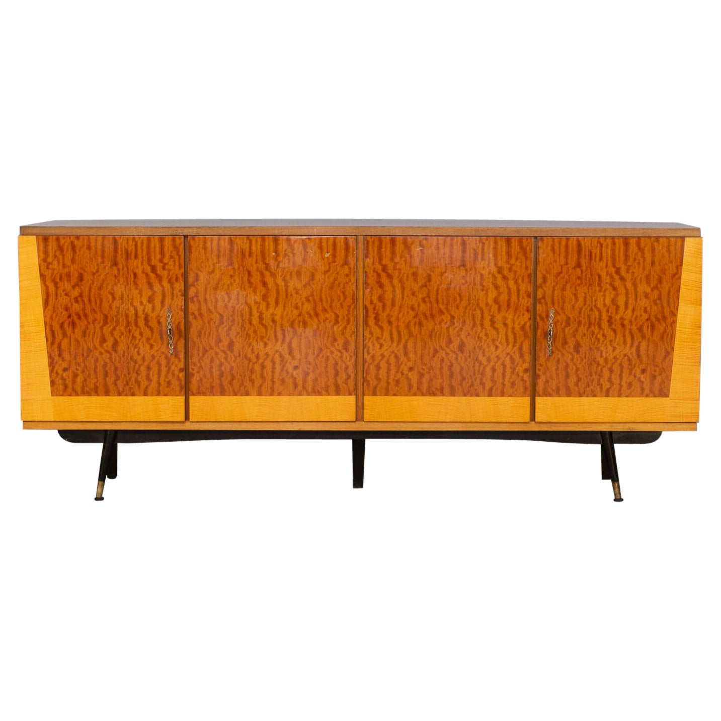 60s Teak Veneer Italian Design Sideboard For Sale at 1stDibs
