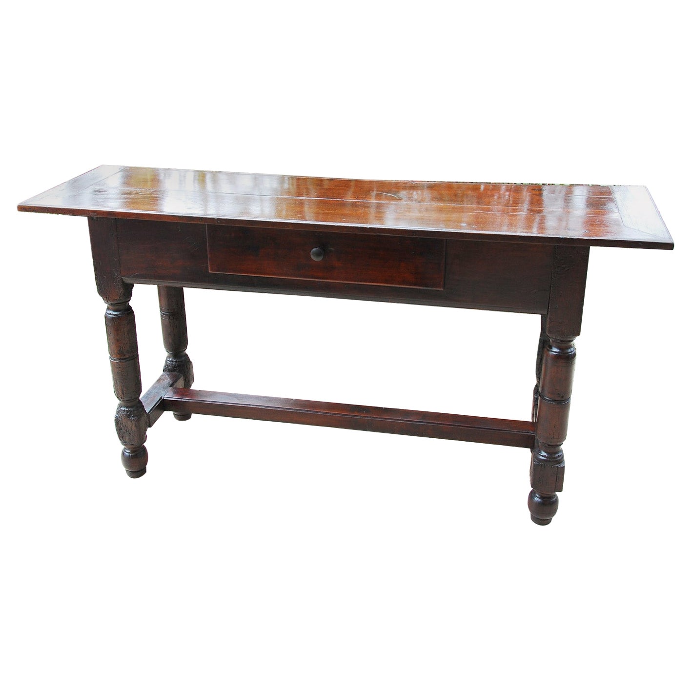 French Provincial Marble Top Two-Drawer Server with Original Decoration ...