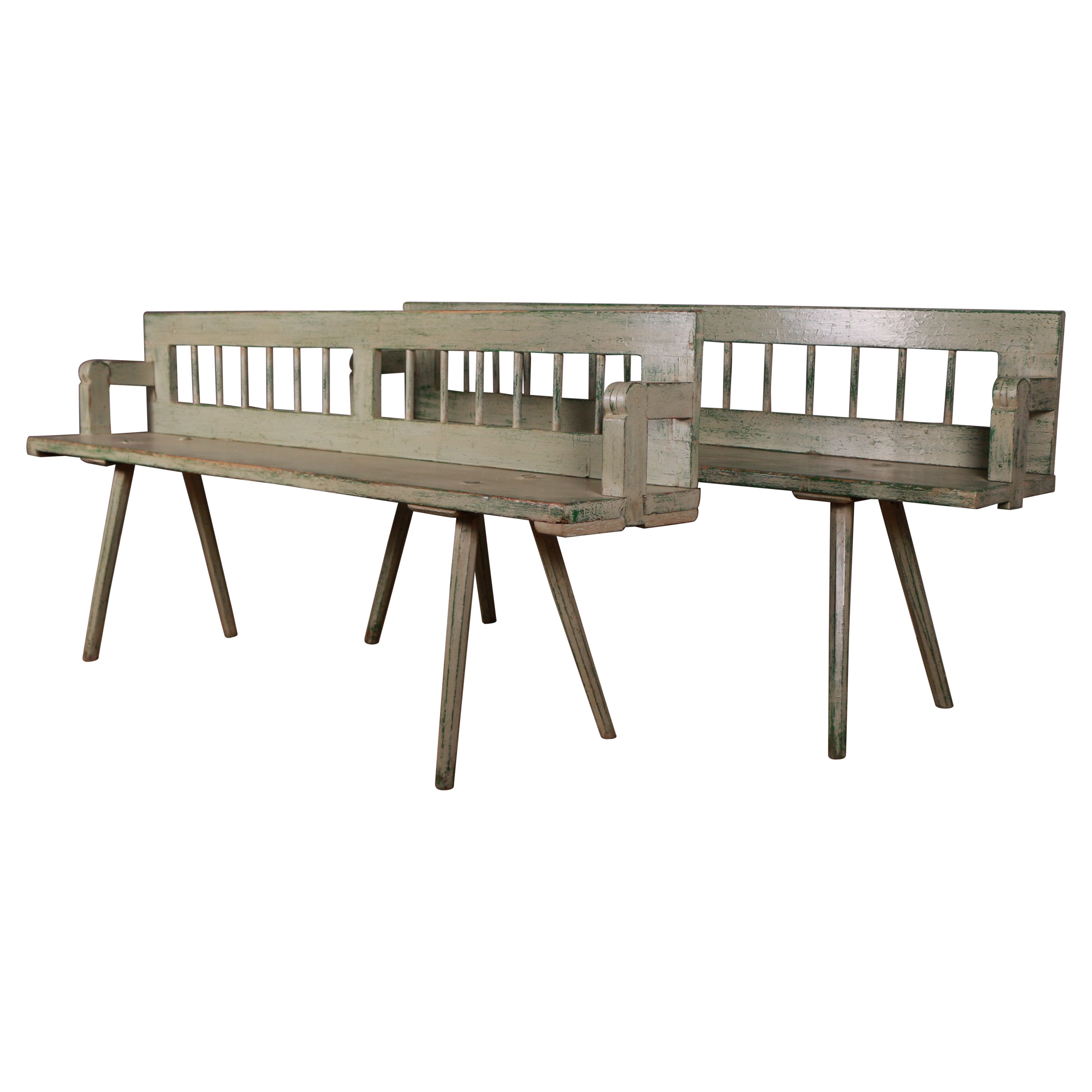 Pair of Austrian Pine Benches at 1stDibs