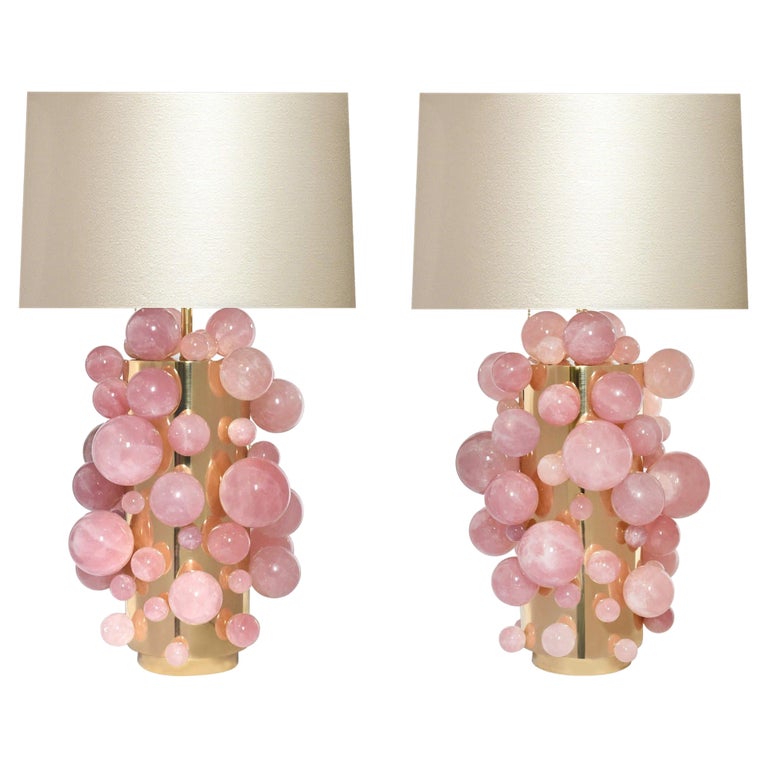 Pink Rock Crystal Bubble Lamps by Phoenix at 1stDibs