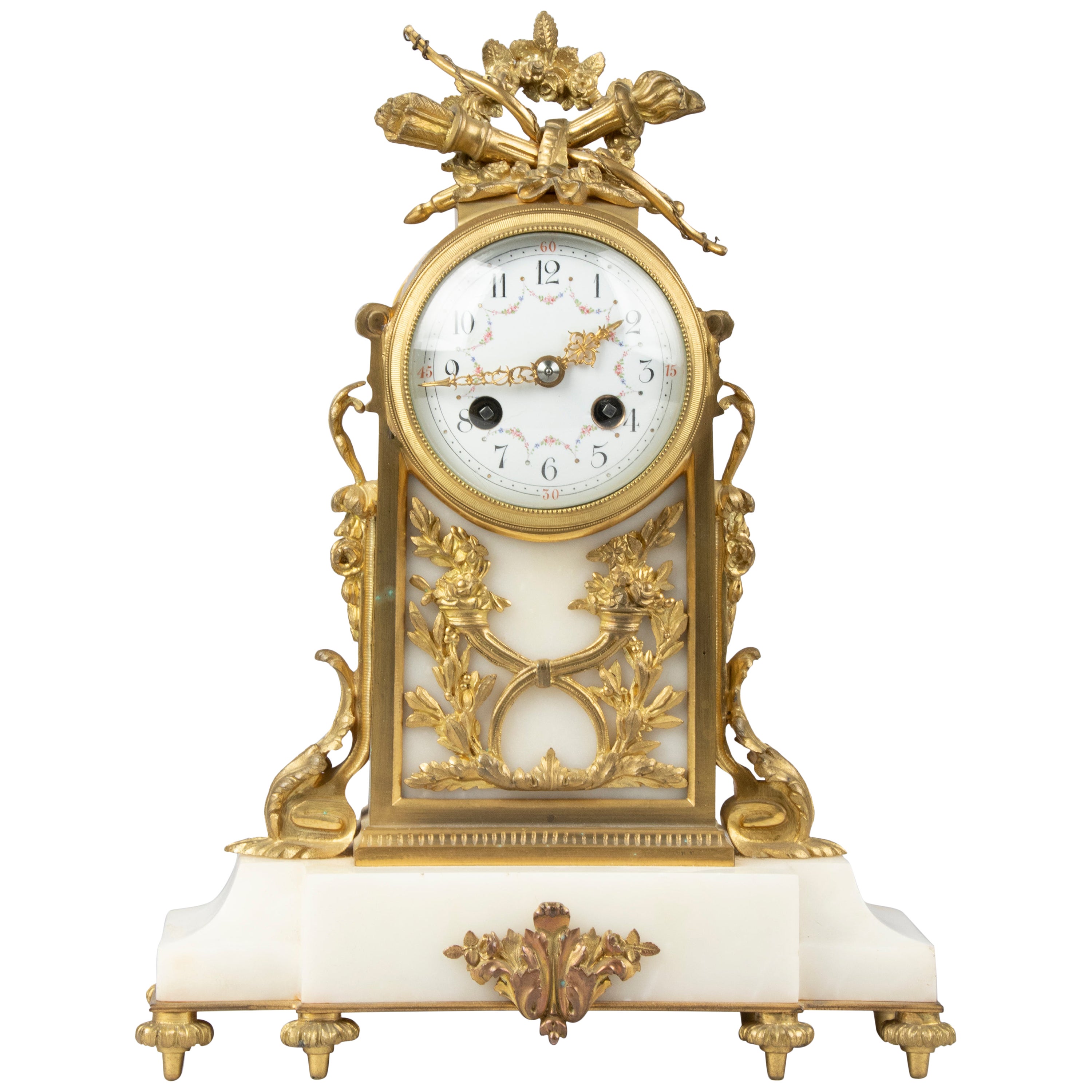Large Louis XVI Style Ormolu Mantel Clock, 19th Century For Sale at 1stDibs