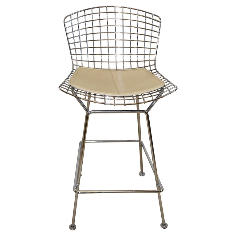 Modern Bertoia For Knoll Wire Bar Stool For Sale at 1stDibs