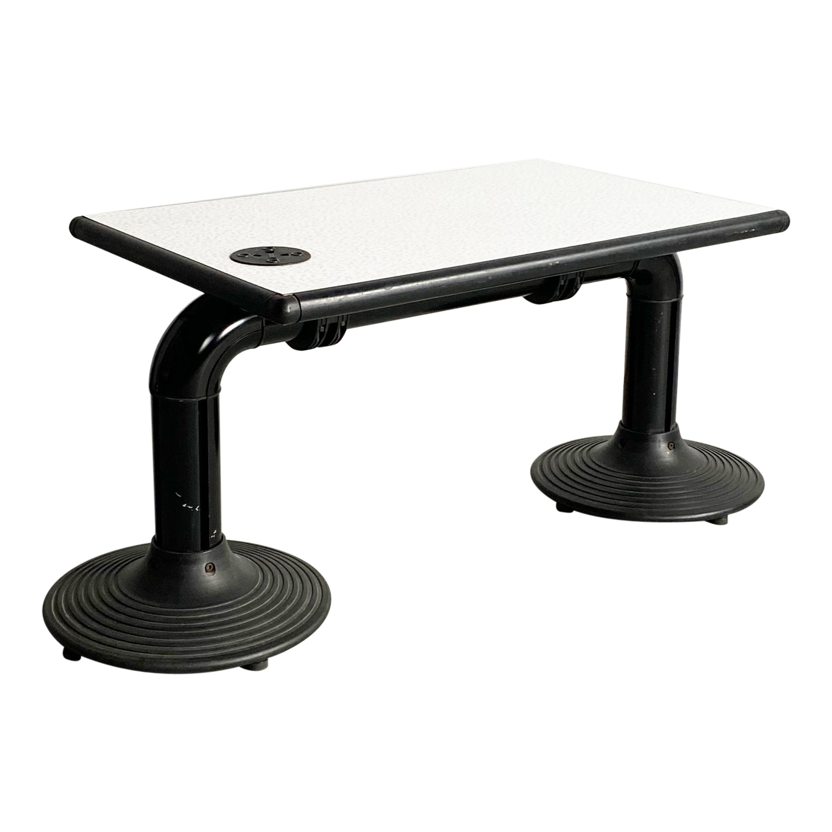 MEMPHIS STYLE ITALIAN POSTMODERN MARBLE AND GLASS SIDE TABLE at 1stDibs