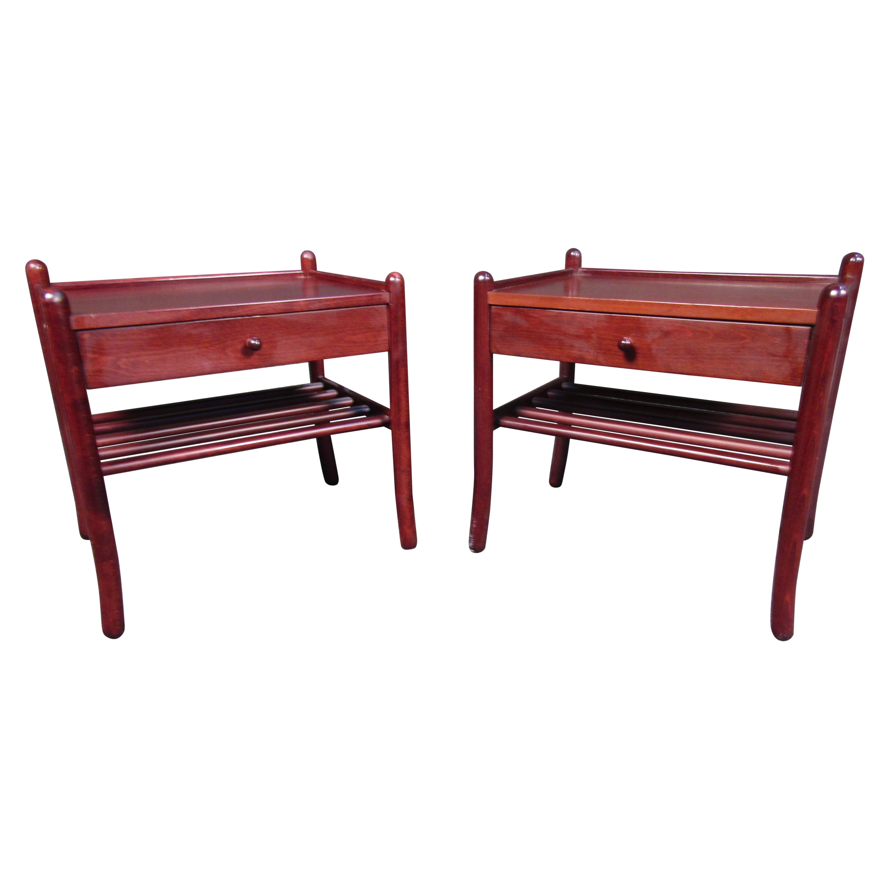 Pair of Mid-Century Coco Chanel Style Wheat Sheath End Tables For Sale ...