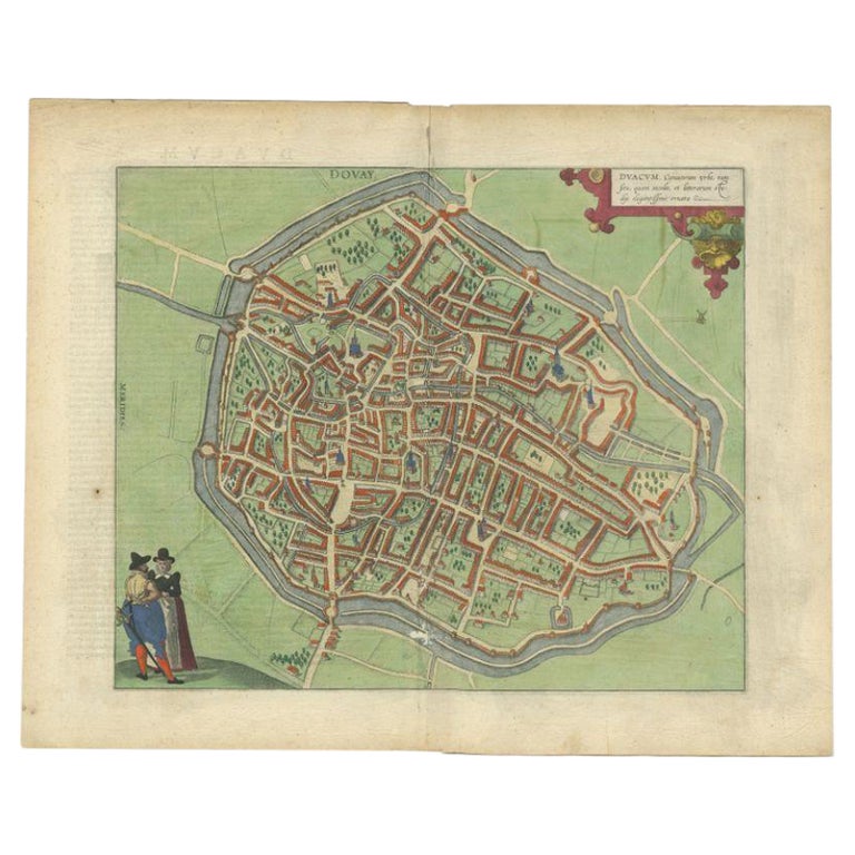 Antique Map of the City of Douai by Braun and Hogenberg, c.1575 For ...