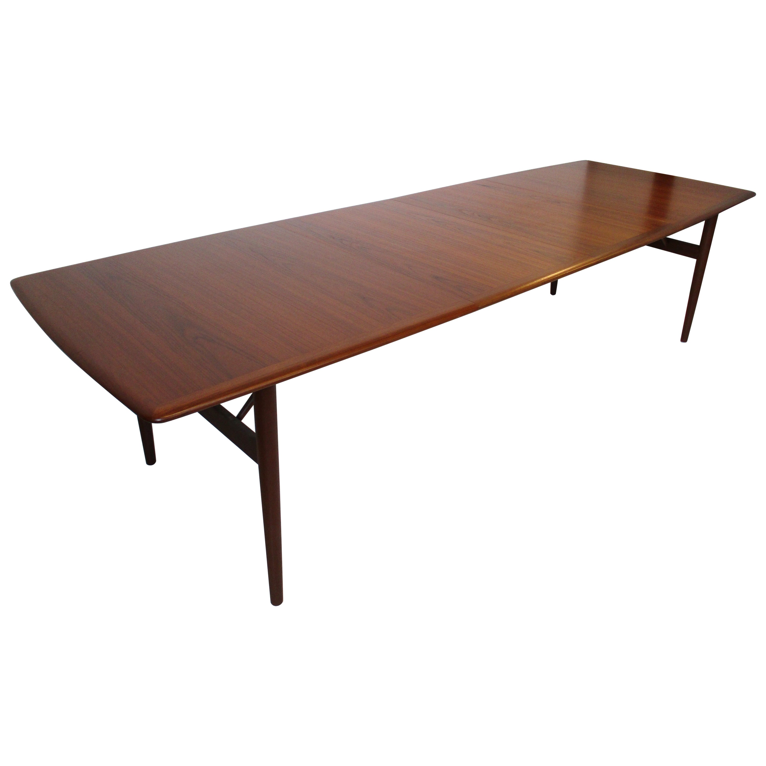 Povl Dinesen Teak Expanding Dining Table Denmark at 1stDibs