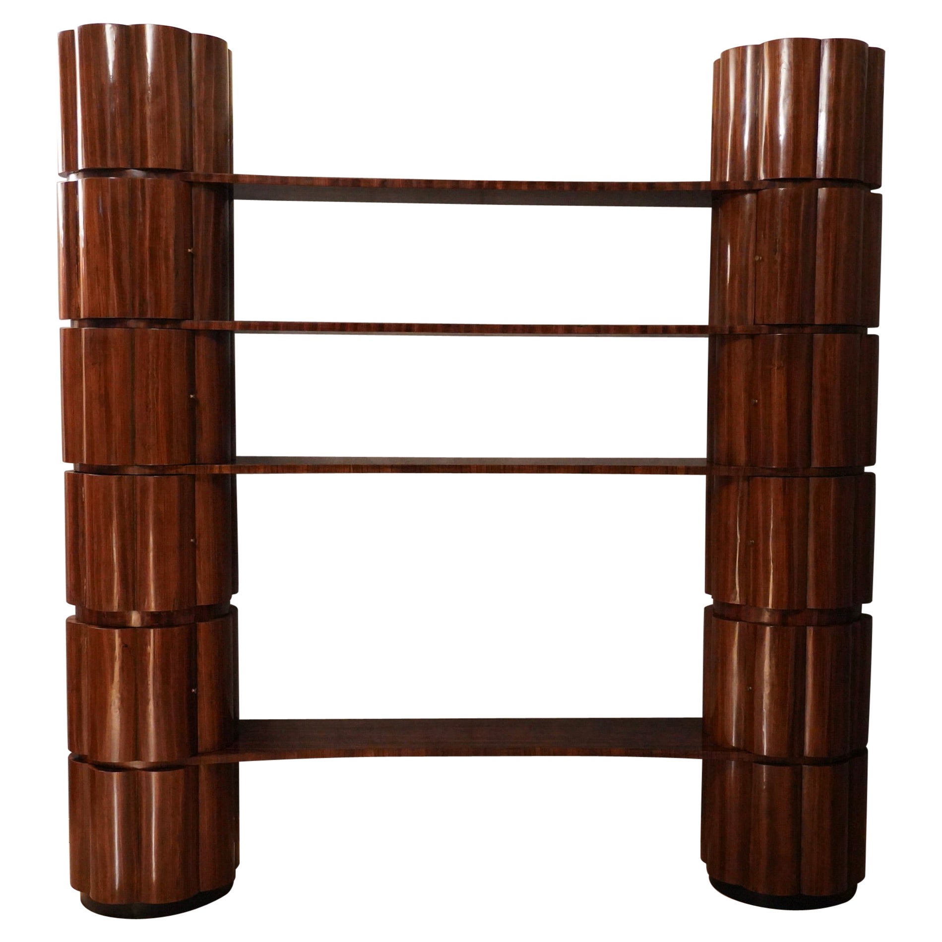Midcentury Walnut Italian School Bookcase, 1950 at 1stDibs
