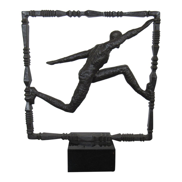 Iron Sculpture of Running Figure For Sale at 1stDibs