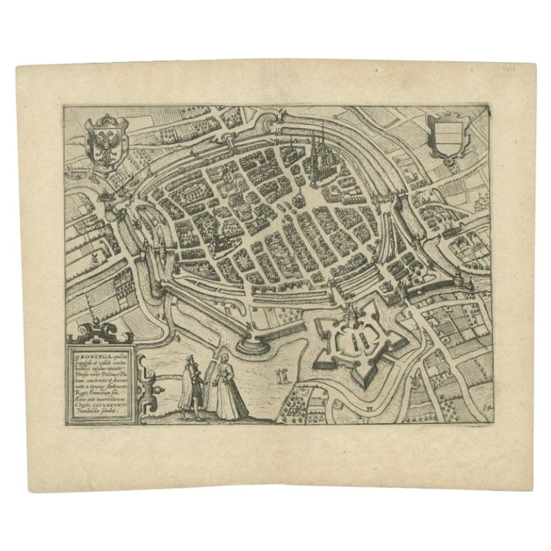 Antique Map of the City of Zwolle by Guicciardini, 1613 For Sale at 1stDibs