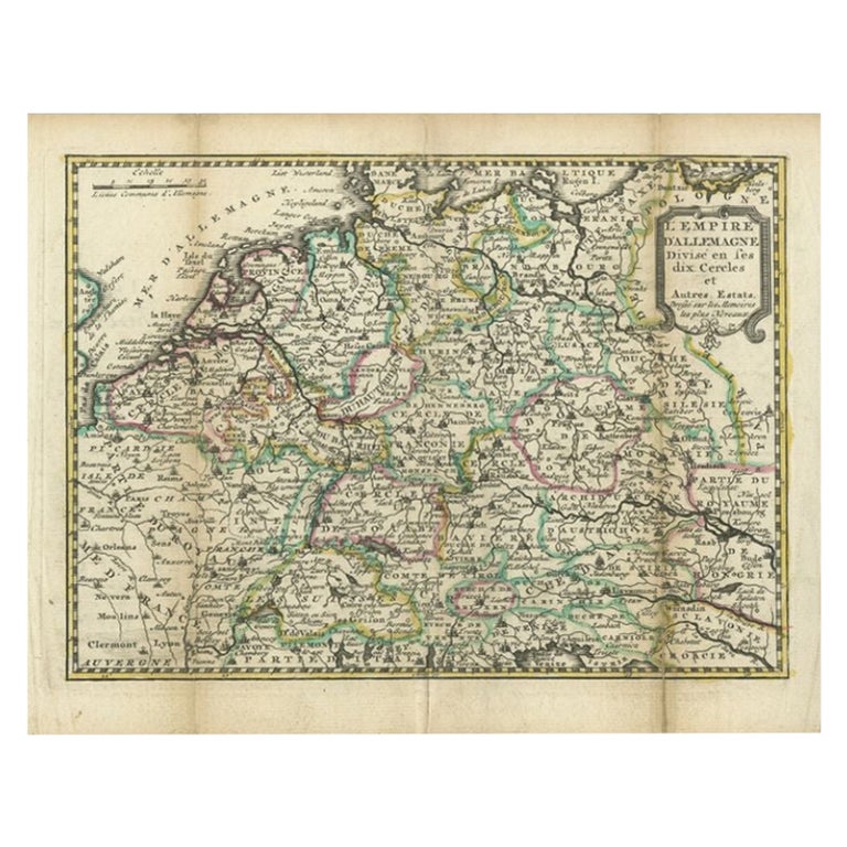 Antique Map of the German Empire by De Leth, 1749 For Sale at 1stDibs