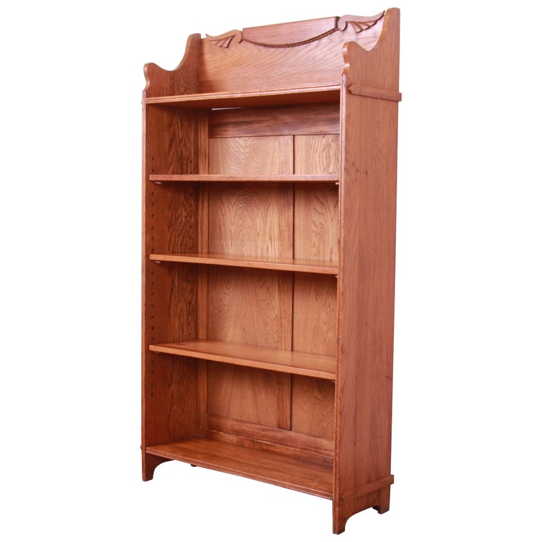 Antique Victorian Carved Oak Bookcase, circa 1900 For Sale at 1stDibs