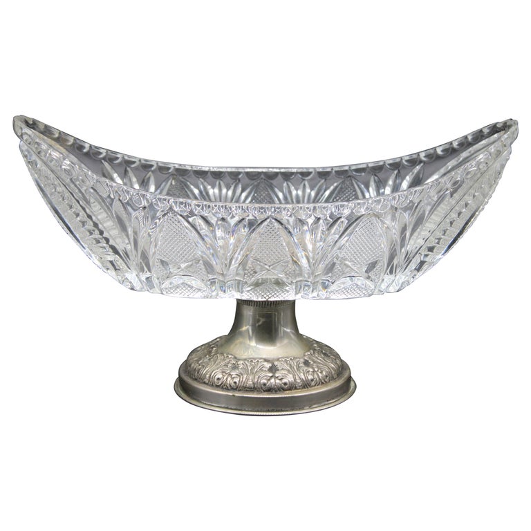 Crystal Centerpiece with Silver Base at 1stDibs