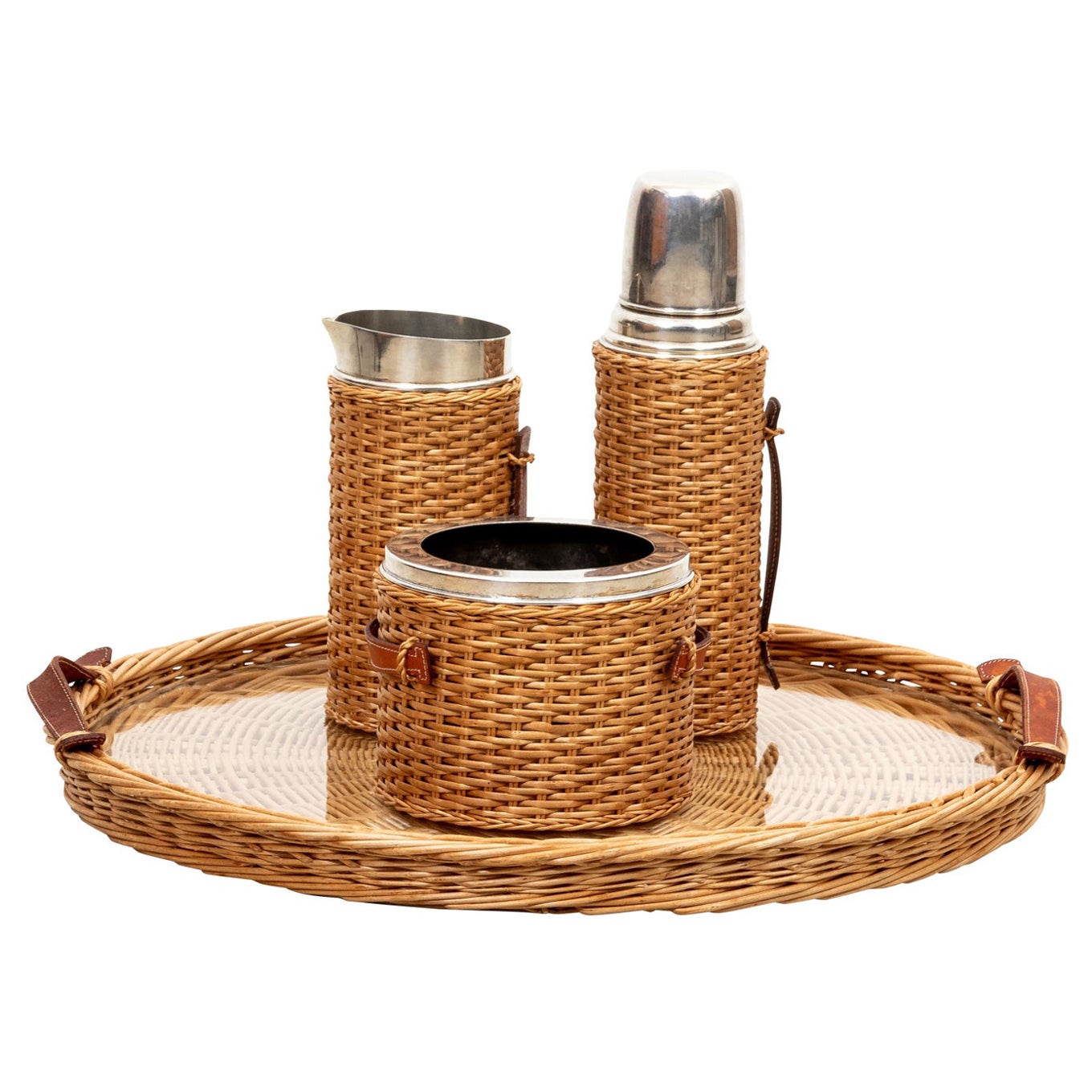 Uncommon Vintage Modernist Signed Thermos Pitcher with Original Tray ...