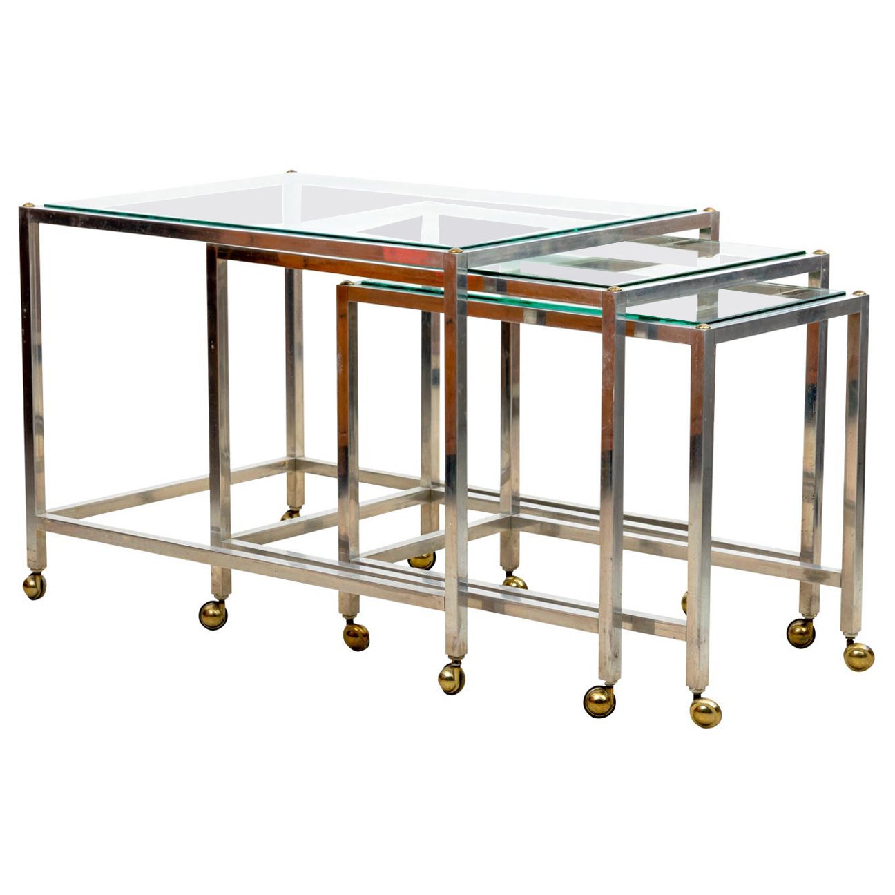 Trio Nest of Counter Lever Tables Tubular Nesting Tables For Sale at ...
