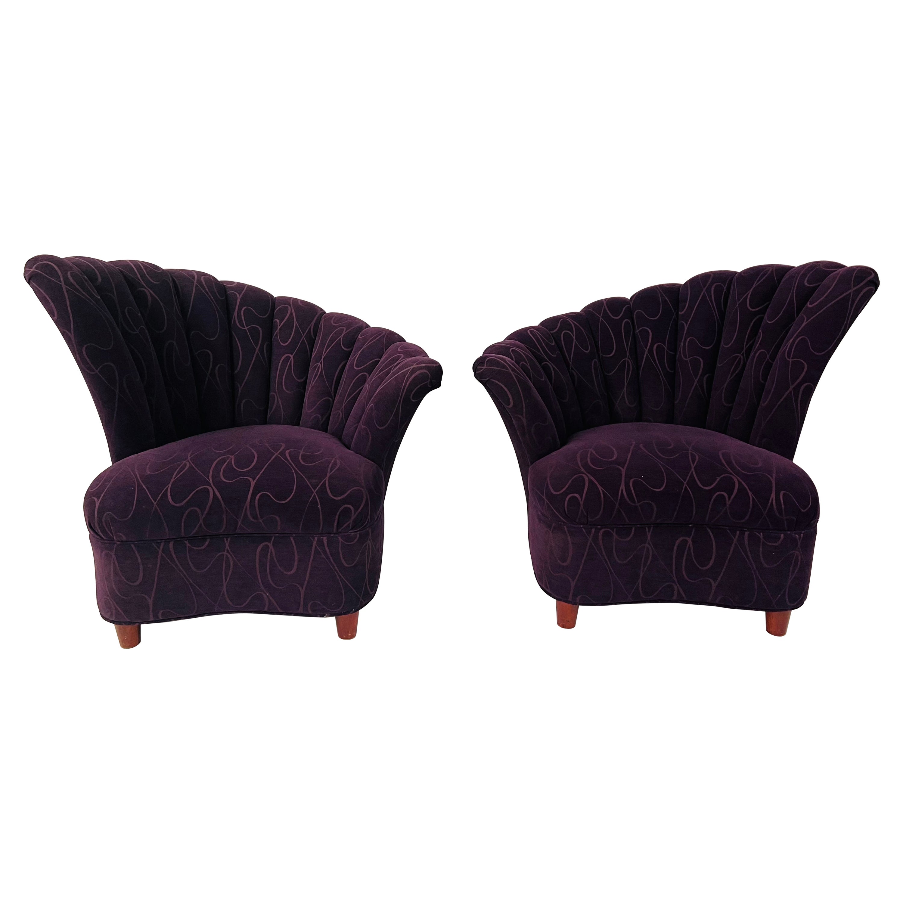 Purple Mid-Century Modern reupholstered ItalianlLounge Chair at 1stDibs