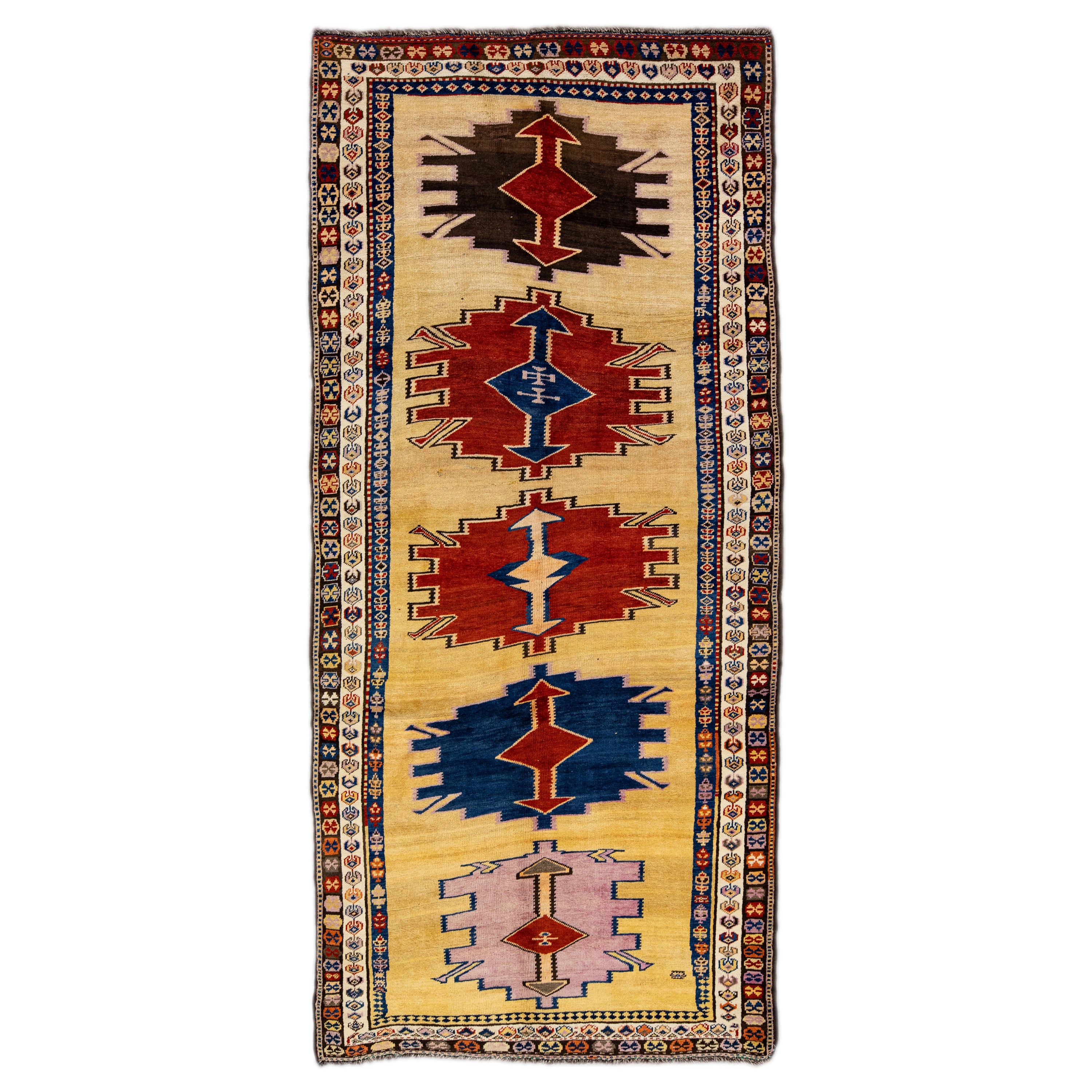 Handmade Antique Kurdish Style Runner, 1900s, 1B431 For Sale at 1stDibs