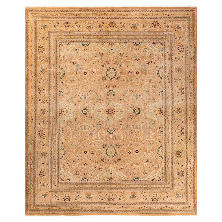 One-Of-A-Kind Hand Made Traditional Mogul Beige Area Rug For Sale at ...
