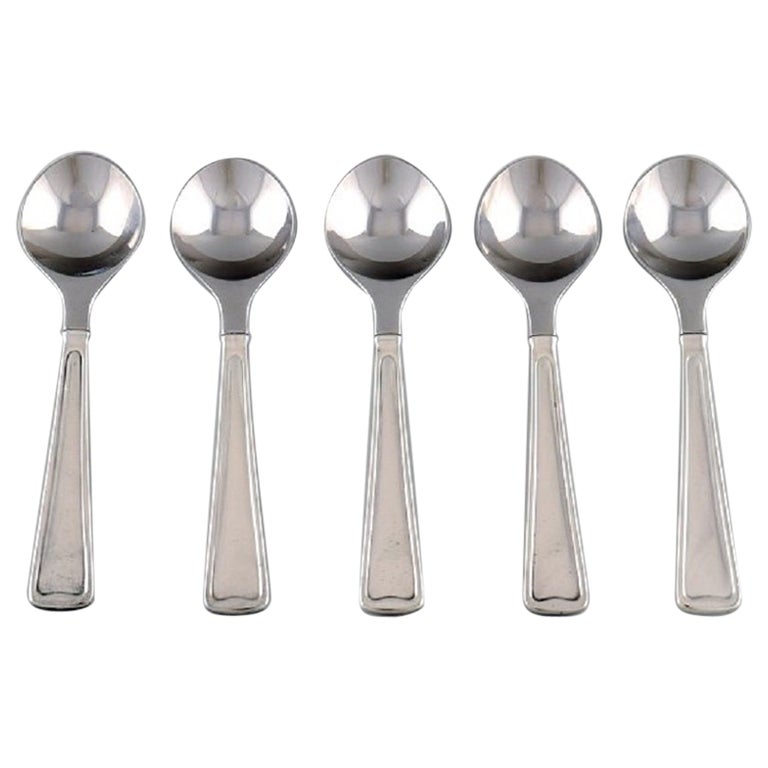 Rare Georg Jensen Koppel Cutlery, Five Teaspoons in Sterling Silver For ...