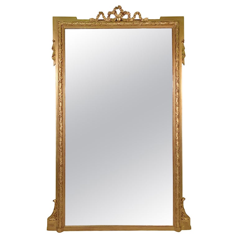 Stunning 19th Century Large Giltwood Dressing or Hall Mirror For Sale ...