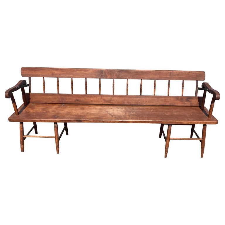 Character Rich Rare Flip Back Meetinghouse Bench at 1stDibs