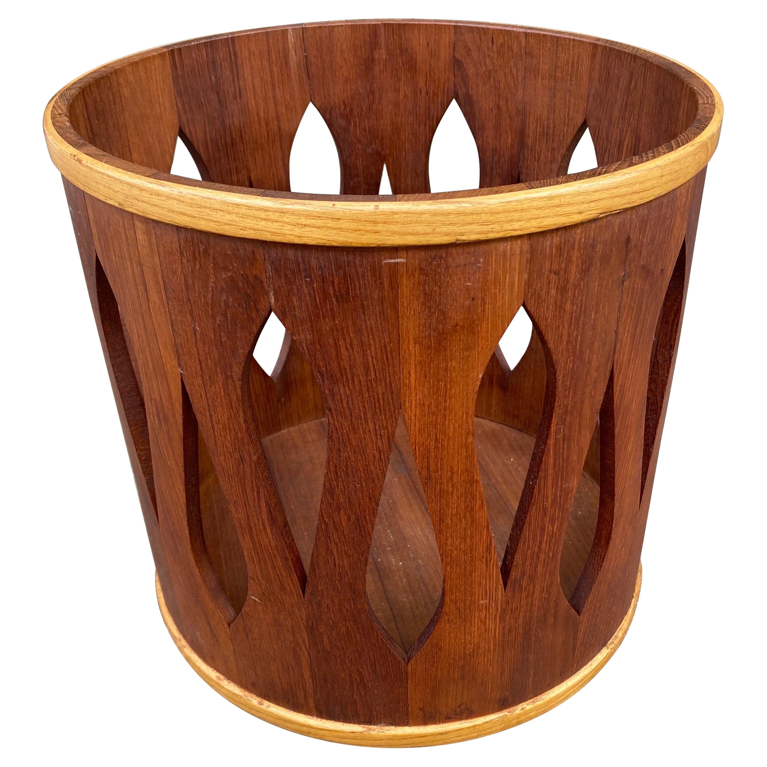 Mid-Century Modern Teak Waste Basket by Martin Aberg for Servex Rainbow ...