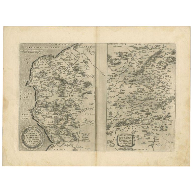 Antique Map of the Region of Calais and The Vermandois Region by ...