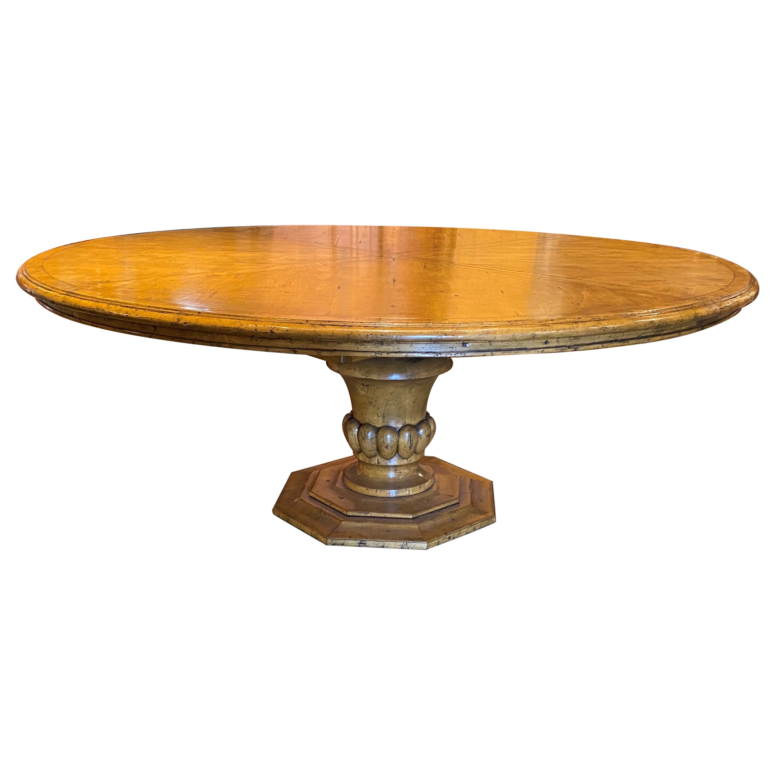 Regency Style Round Dining Table By Baker With Lazy Susan At 1stdibs