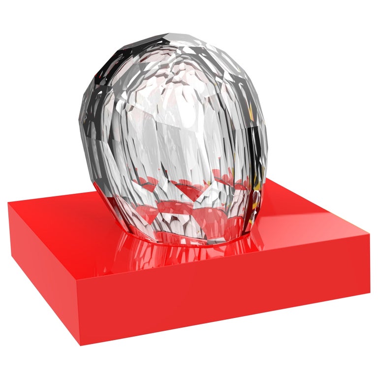 Helmet Hand Cut Glass by HG Atelier For Sale at 1stDibs