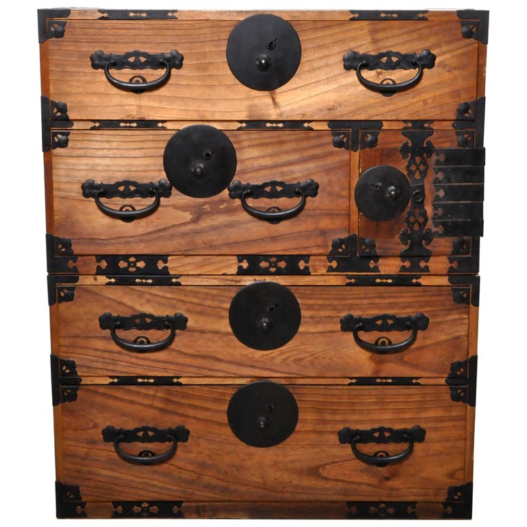 20th Century Japanese Tansu Chest in Two Parts at 1stDibs