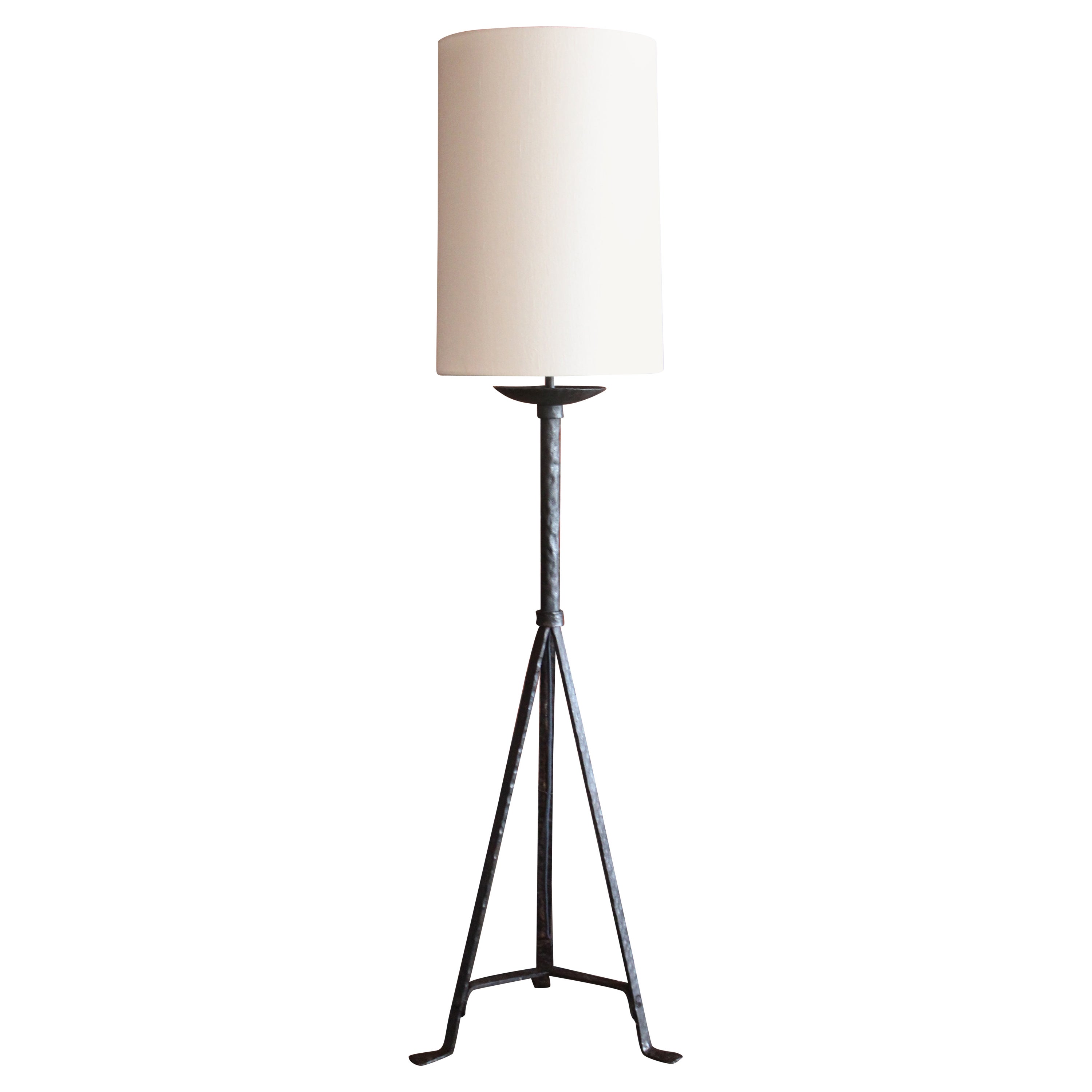 Iron Counterweight Floor Lamp with Brass Base and Weight at 1stDibs