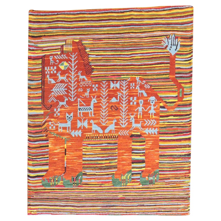 Lion Kilim Wall Hanging For Sale at 1stDibs
