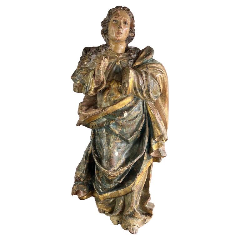 18th C. Italian Polychrome Figure at 1stDibs