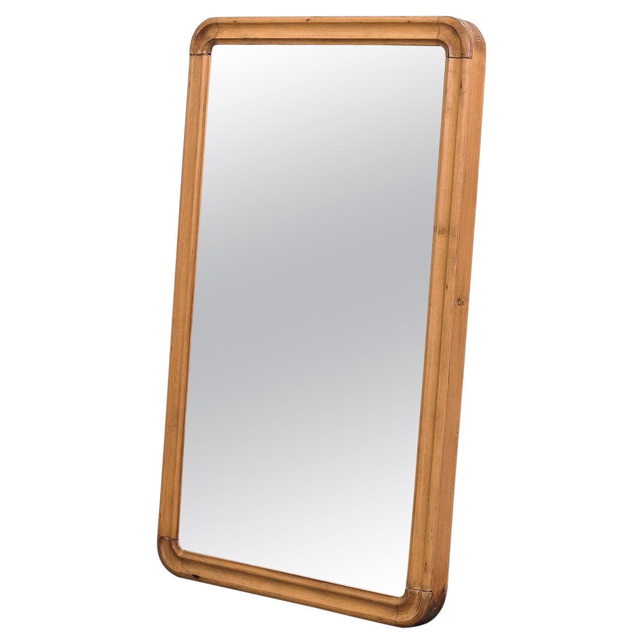 Large Antique Distressed Wood Framed Mirror at 1stDibs