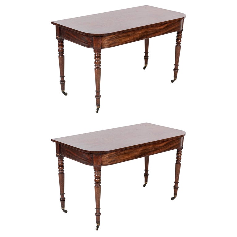Pair of Georgian Mahogany D End Tables For Sale at 1stDibs