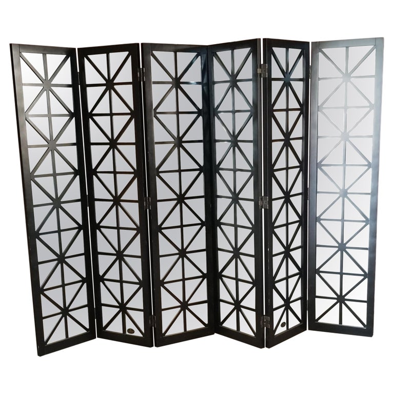 Ebonized Black Classic/ Contempory Mirrored Screens, MCM For Sale at ...