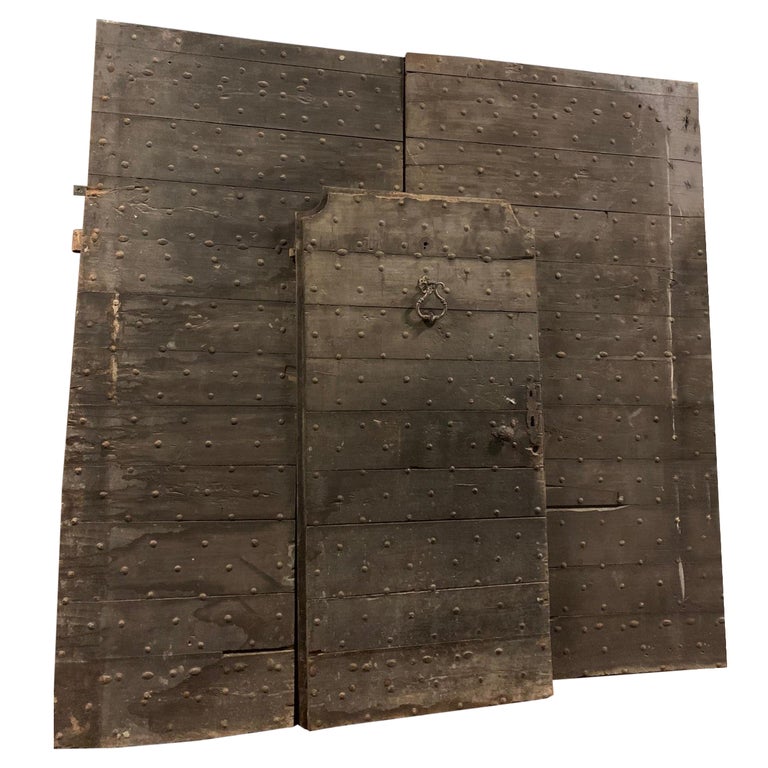 Antique Spiked Entrance Door Patinated Poplar Bands, Late 18th Century ...