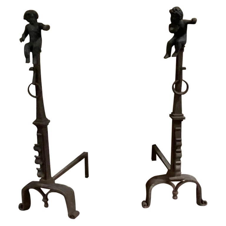 Late 18th Century Set of Antique Andirons For Sale at 1stDibs