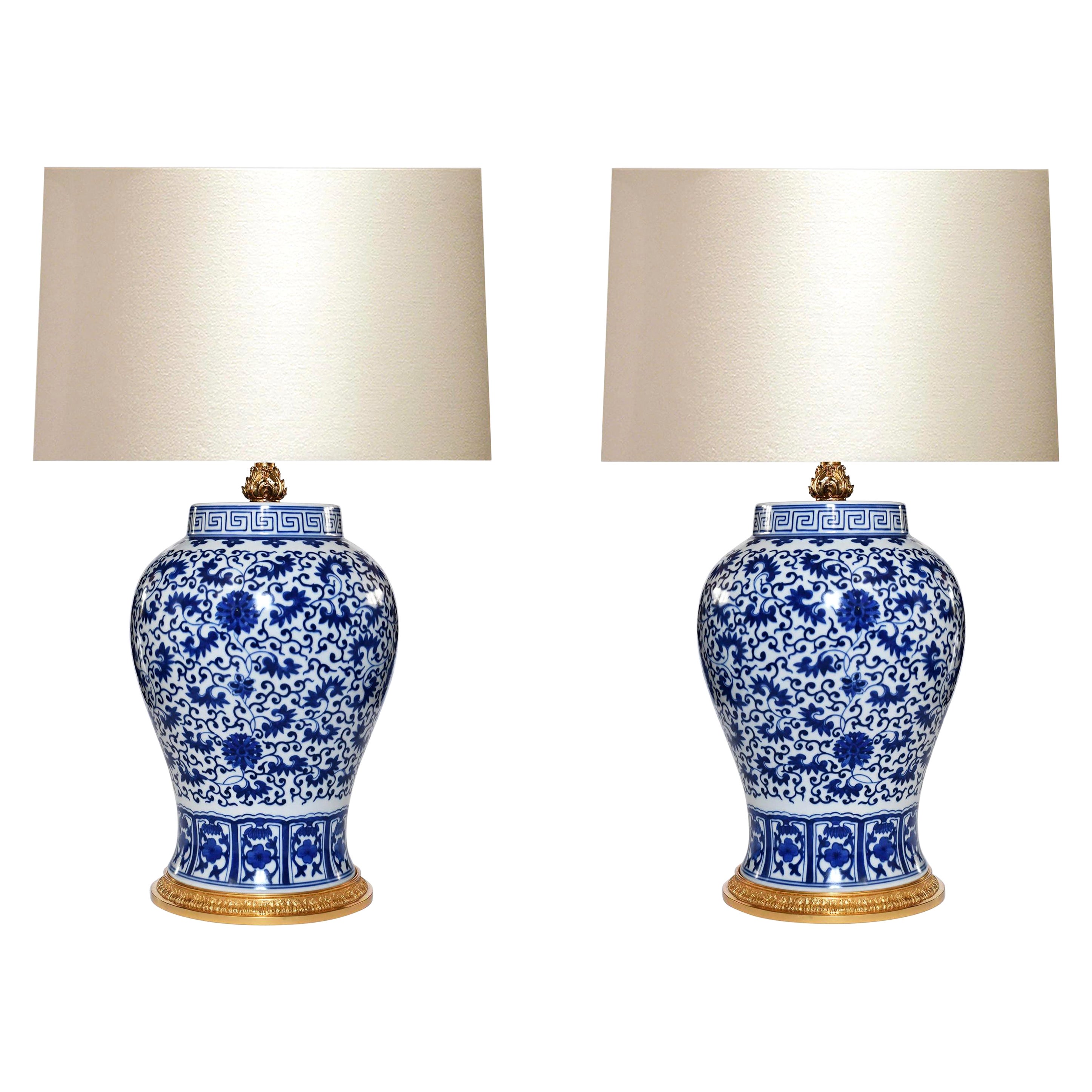 Blue and White Porcelain Lamps For Sale at 1stDibs