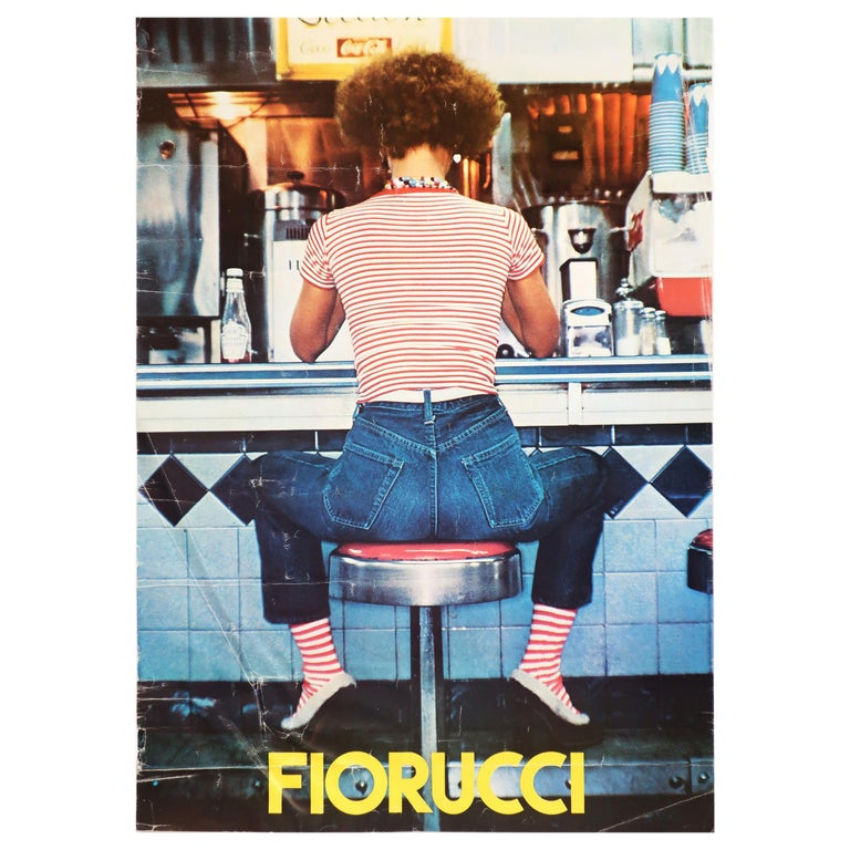 Vintage Fiorucci Striped Shirt Jeans at Diner Poster, '1982' at 1stDibs ...