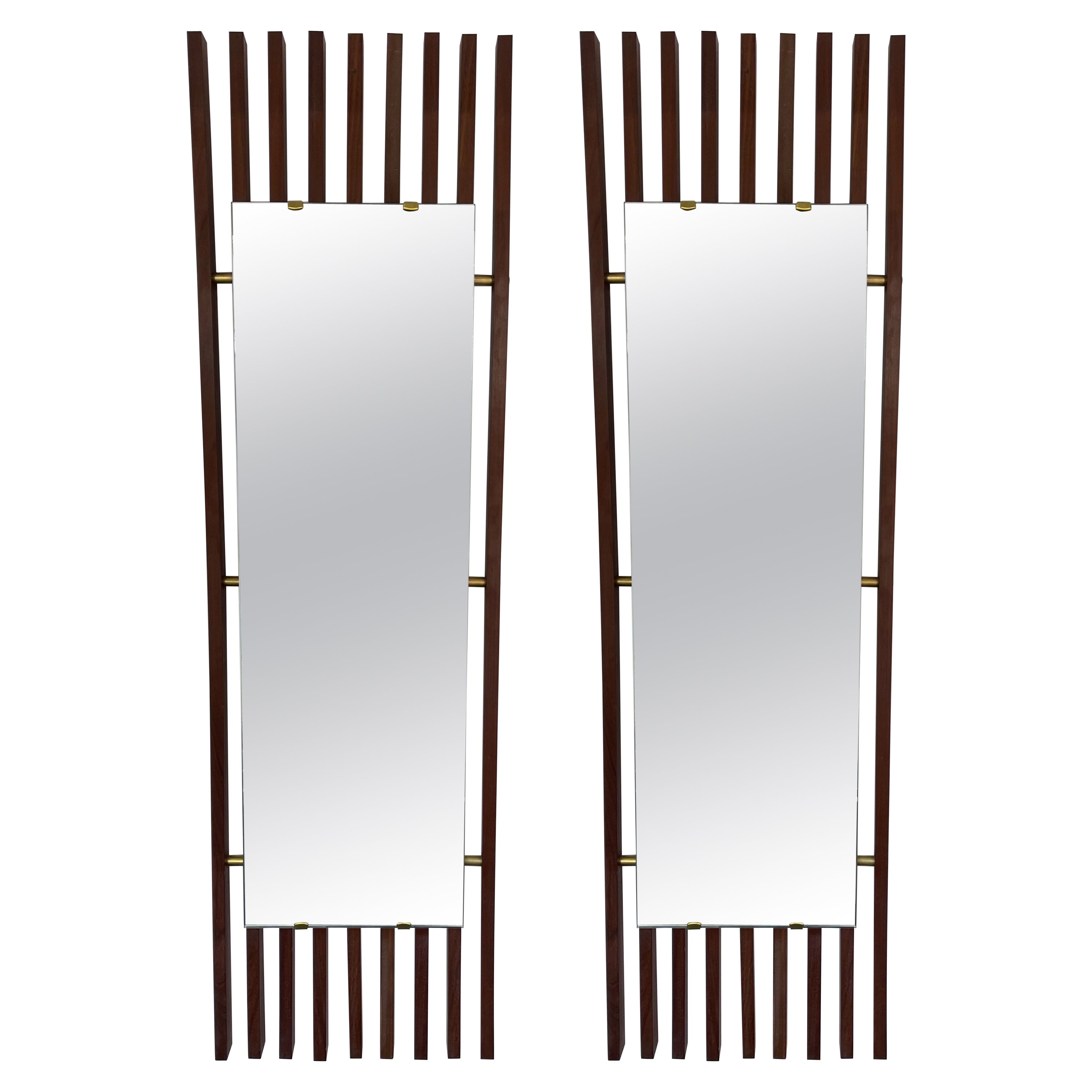 Italian Brass Framed Rectangle Wall Mirror, 1960s, Italy For Sale at ...