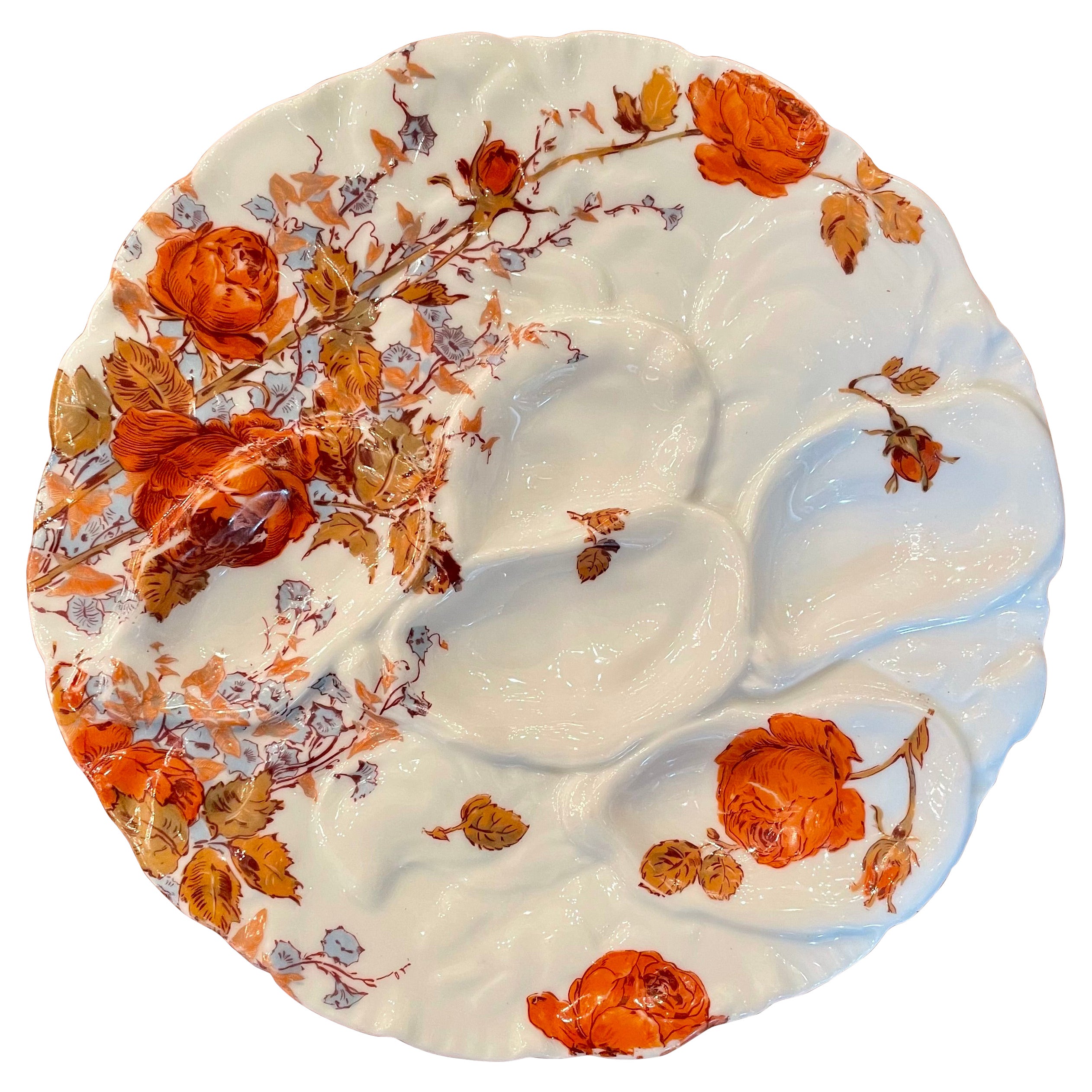 Antique Turkey Pattern Oyster Plate at 1stDibs