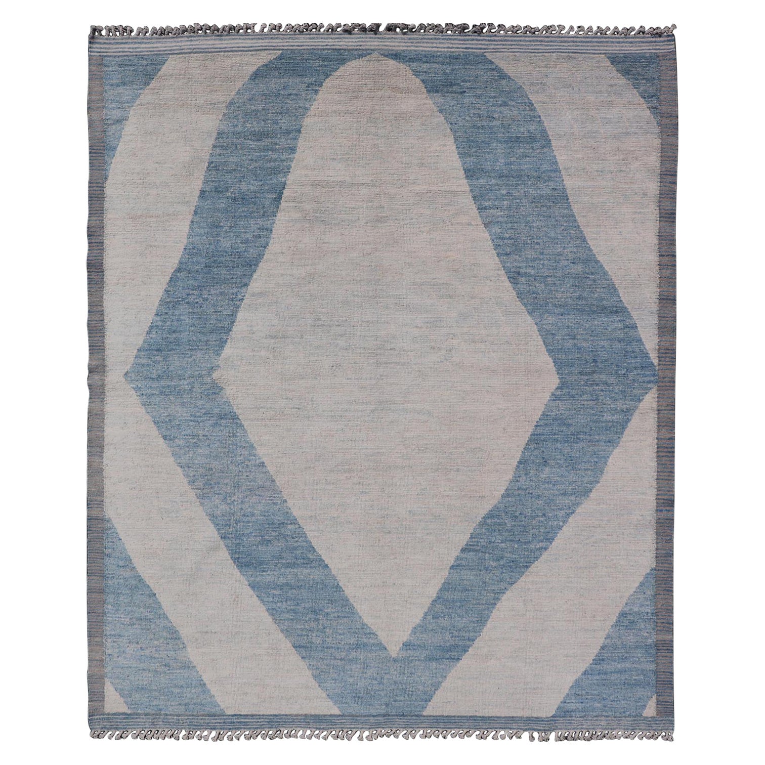 Moooi Large Hortensia Blue Square Rug in Wool with Blind Hem Finish For ...