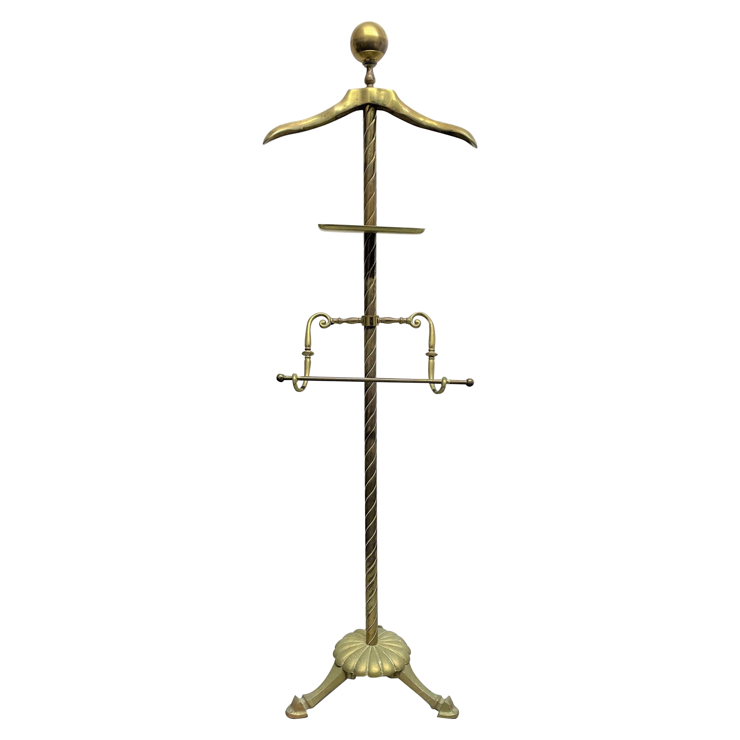 Mid-Century Neoclassical Style Brass Valet For Sale at 1stDibs