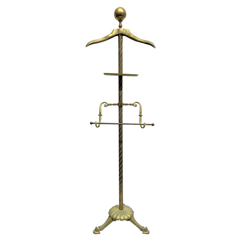 Vintage Neoclassical Style Brass Valet For Sale at 1stDibs