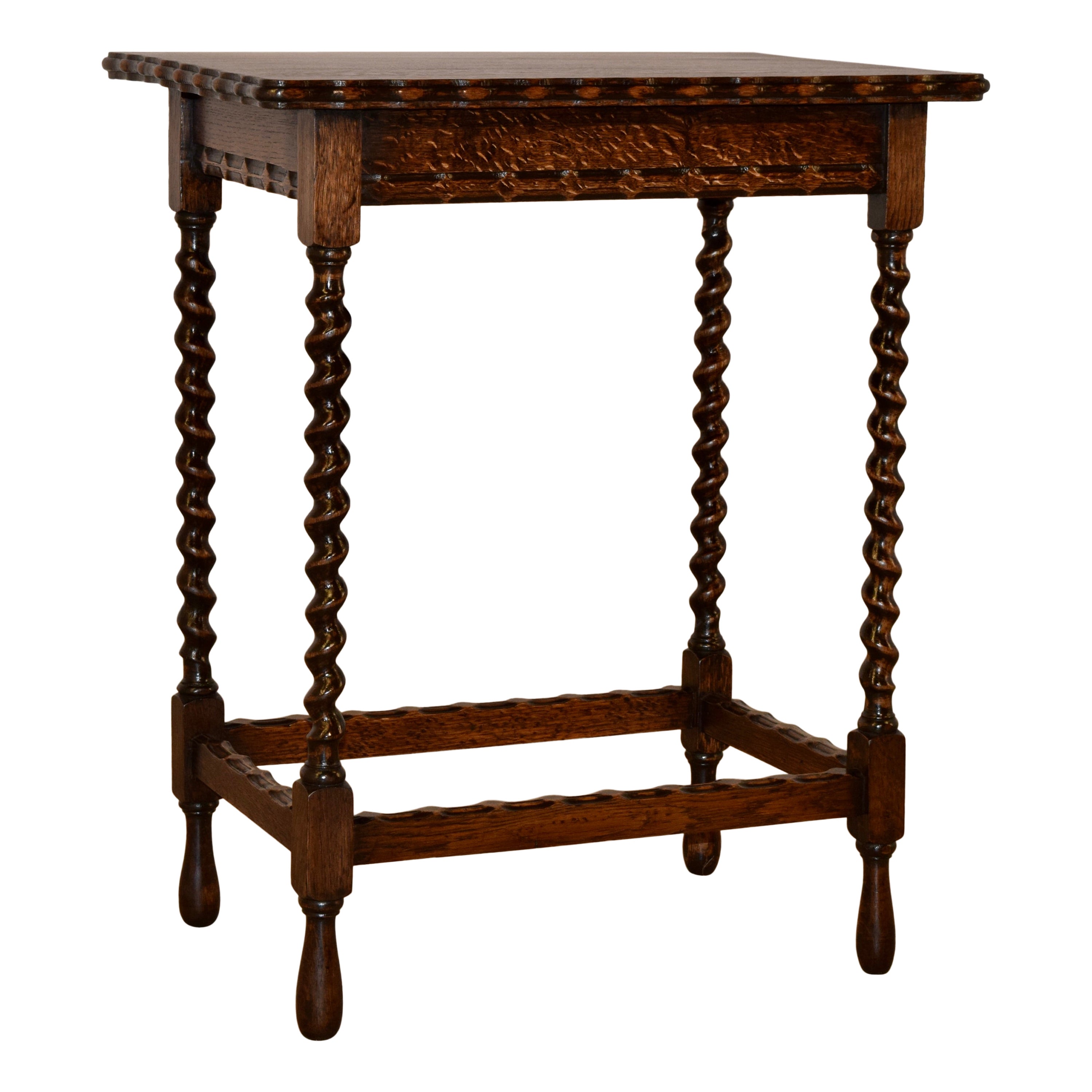 Ebonized Side Table with Porcupine Quill Inlay and Elephant Motif ...