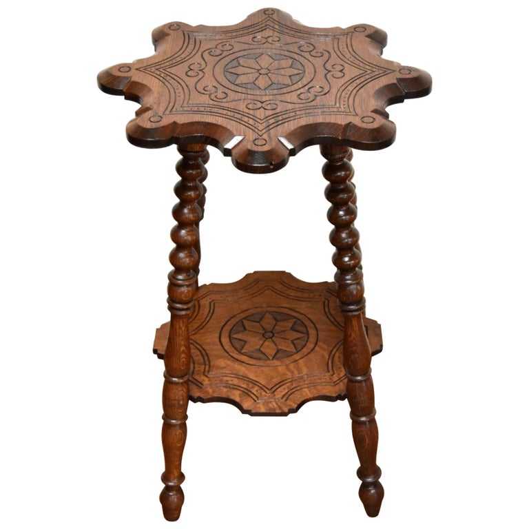 Antique Oak Western Star Side Table For Sale at 1stDibs