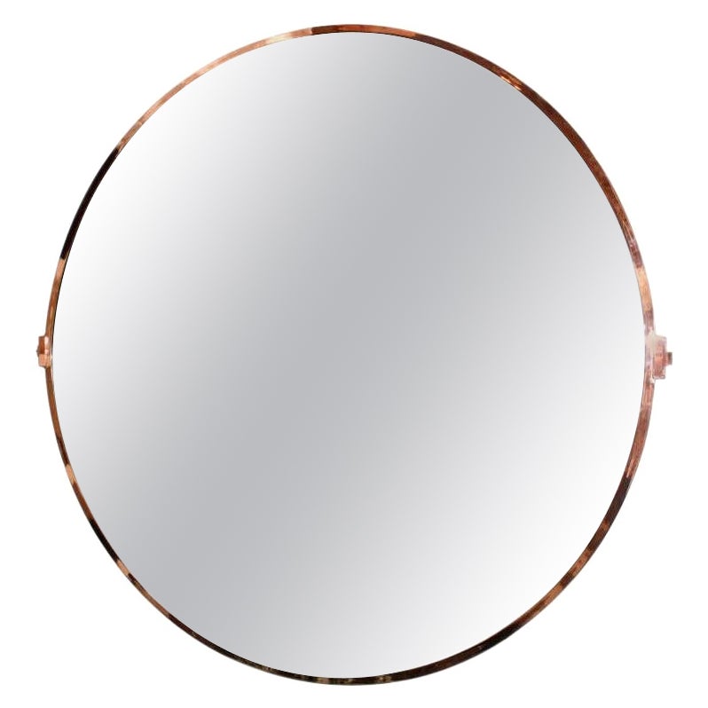Large Round Copper Mirror. For Sale at 1stDibs